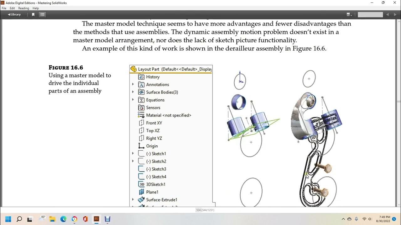 MASTERING SOLIDWORKS CH16 WORK ASSEMBLY SKETCHES AND LAYOUTS - YouTube