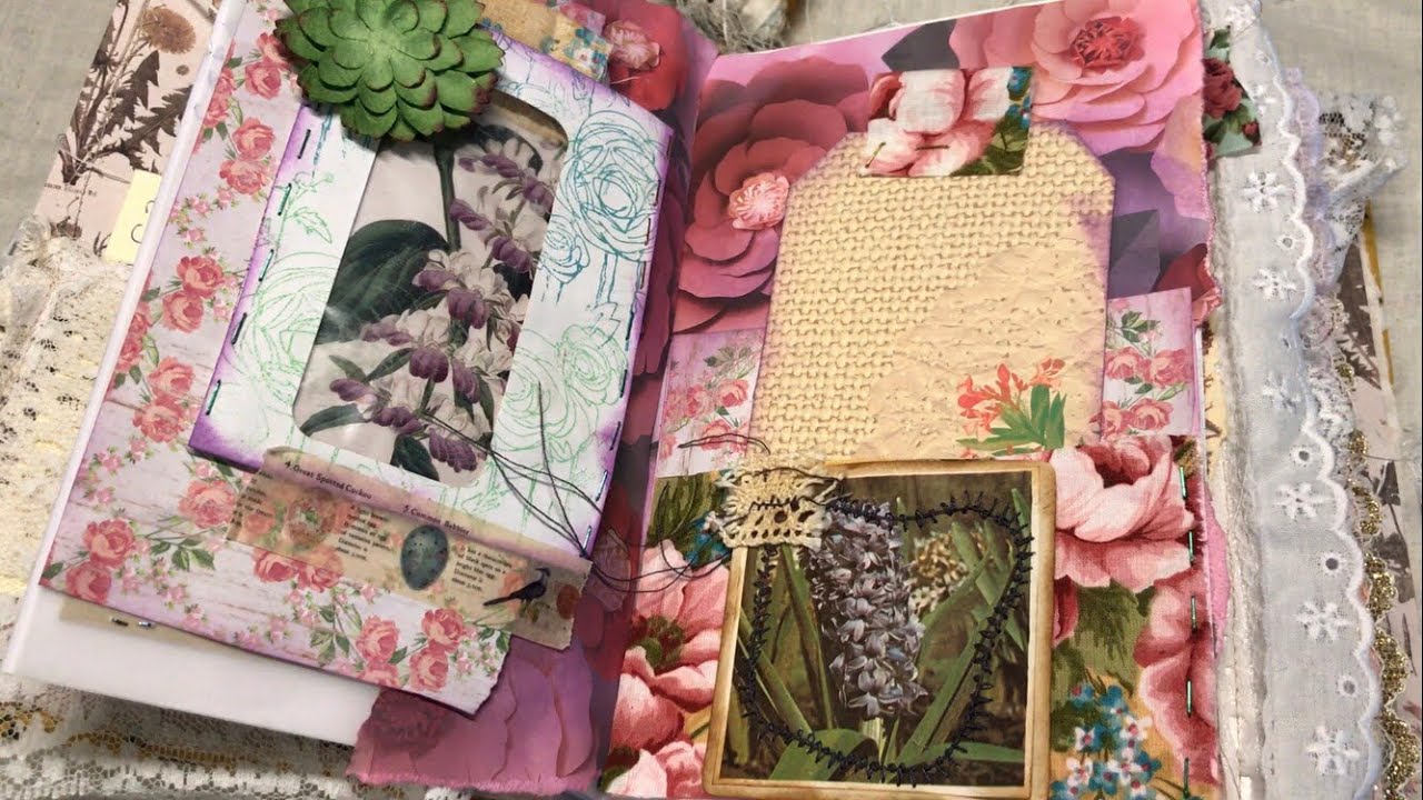 Using junk mail in a junk journal / double pocket layout - YouTube