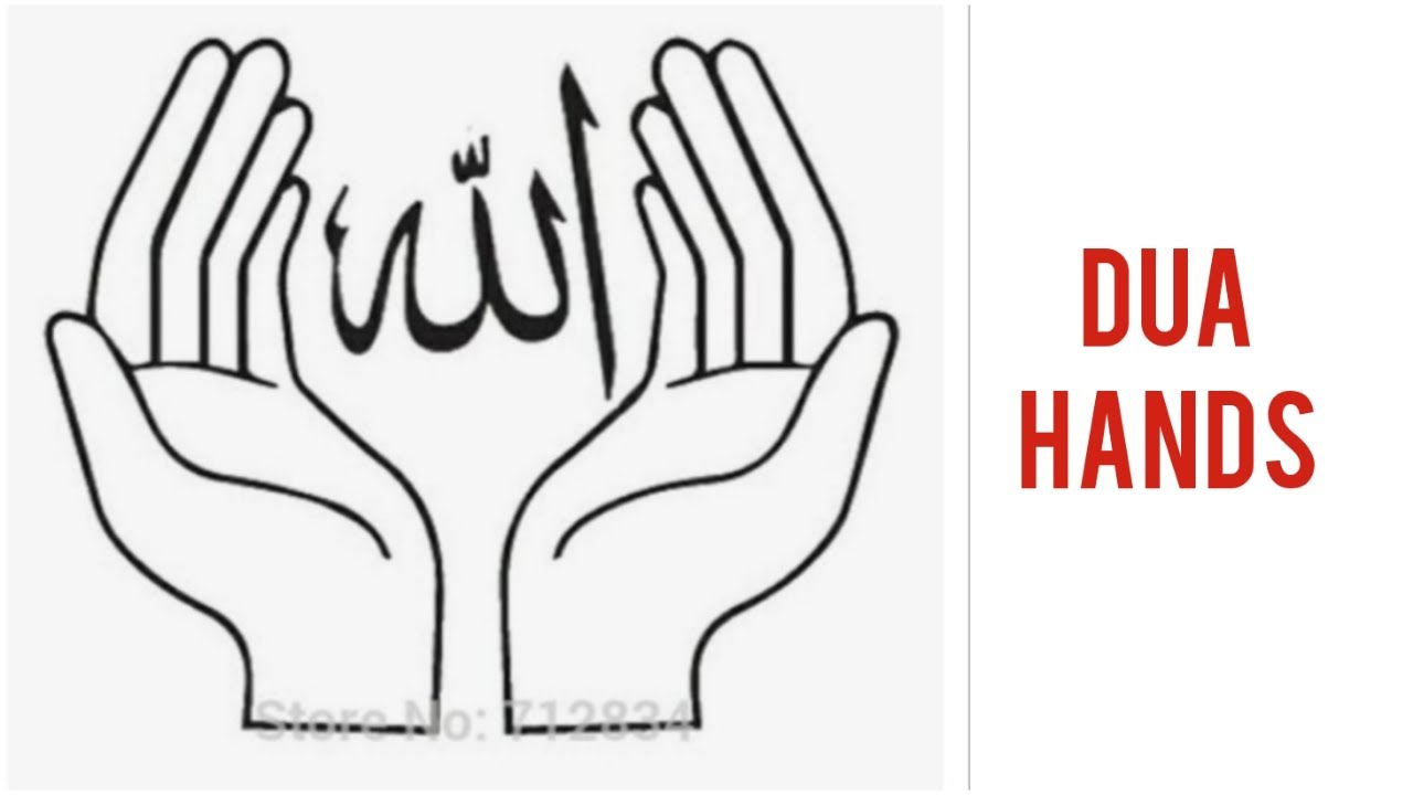 How to draw an easy dua hands with Allah ️ || Art and Craft || Minahil ...