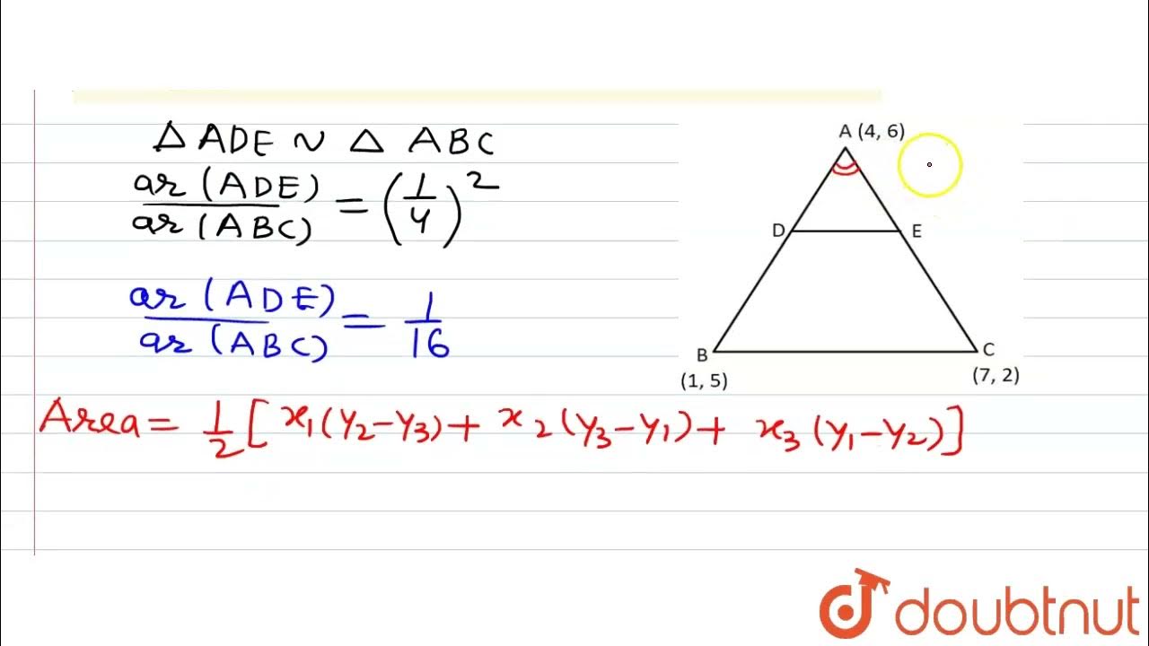 The vertices of a Delta ABC are A(4,6), B(1,5) and C(7,2). A line is drawn to intersect sides AB ...