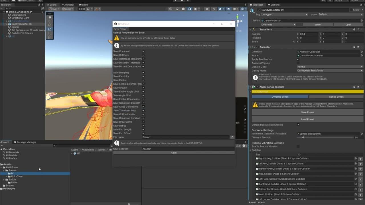 Unity Ahab Bones: Dynamic & Jiggle System. Save and Load Profiles. - YouTube