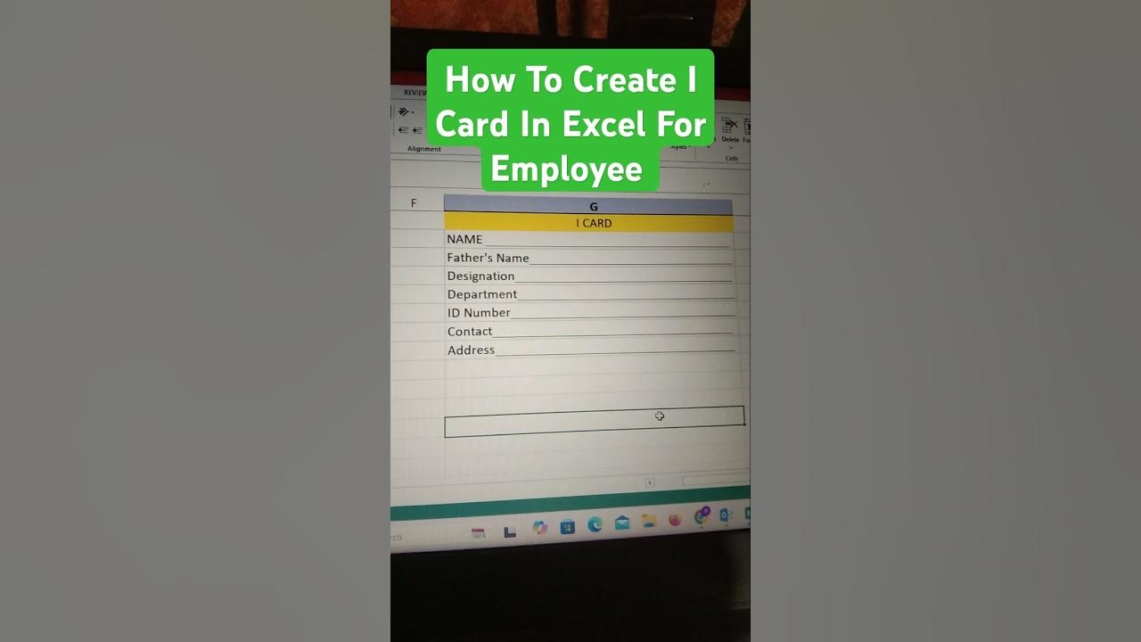 How To Create I Card In Excel For Employee? #Card #Excel #Key #All # ...