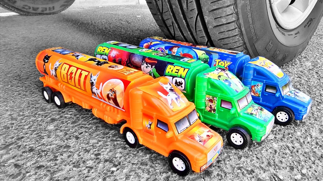 Best Crushing Things With Car! Car vs Colored Toys & Slime | Running ...