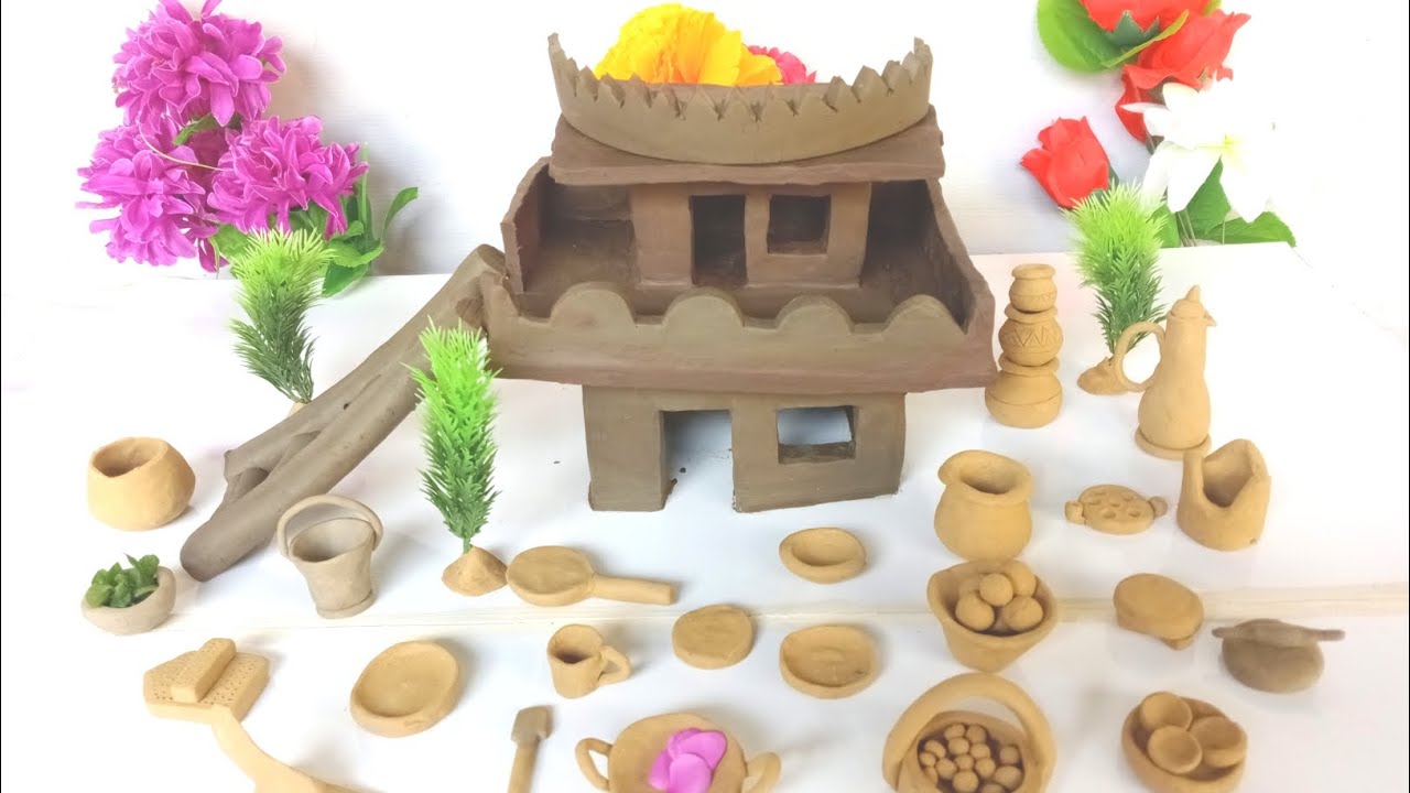 Amazing miniature clay house making || amazing clay ideas || miniature ...