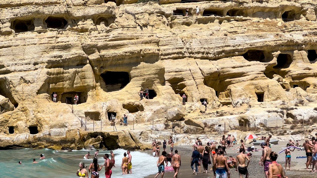 Matala Heraklion Crete Greece - YouTube