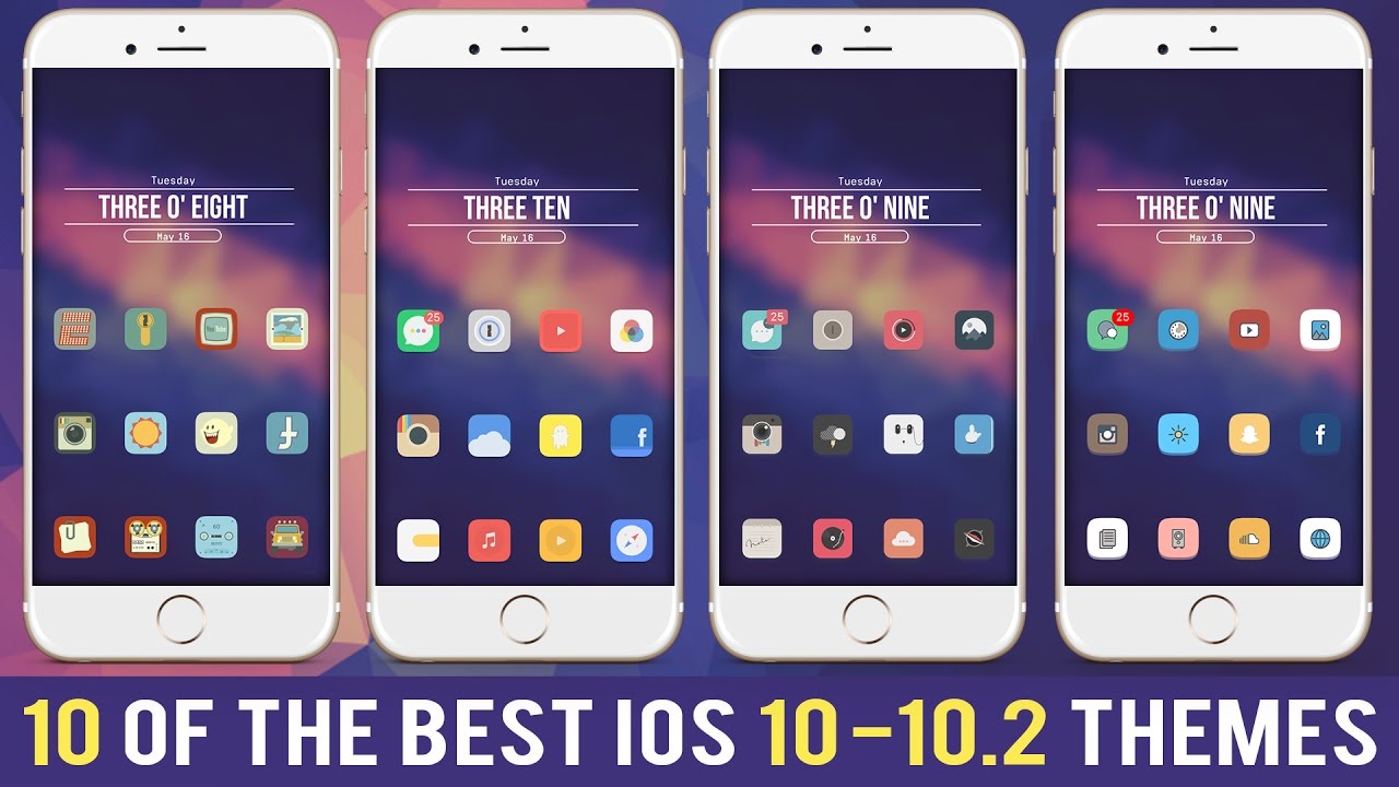 10 of the Best iOS 10 - 10.2 Themes! | TOP 10 Jailbreak Themes! (iOS 10 ...