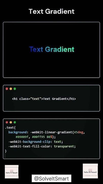 🔥 Text Gradient in HTML and CSS || Frontend Developer || Web Developer || Solve It Smart - YouTube