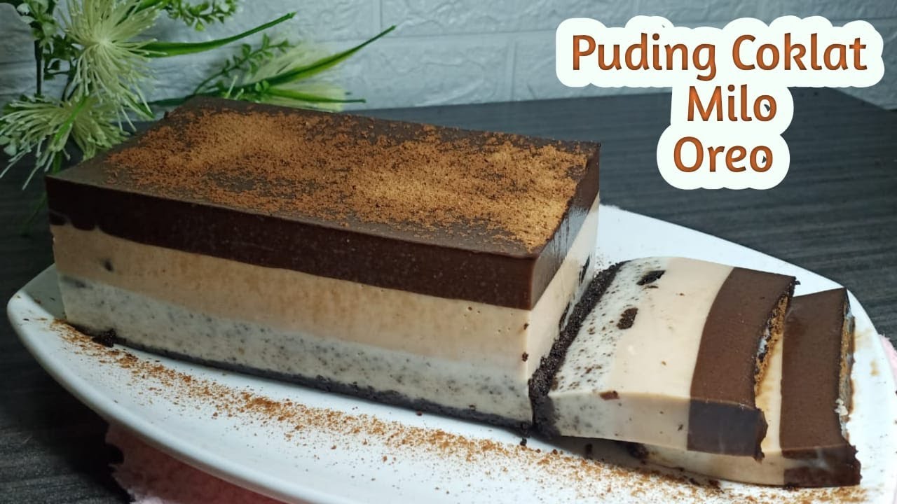 Cara membuat puding oreo milo || puding lapis simpel - YouTube