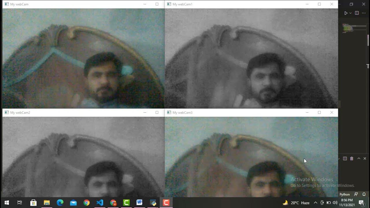 How to open the multiple window of Laptop webCam using OpenCv in Python ...