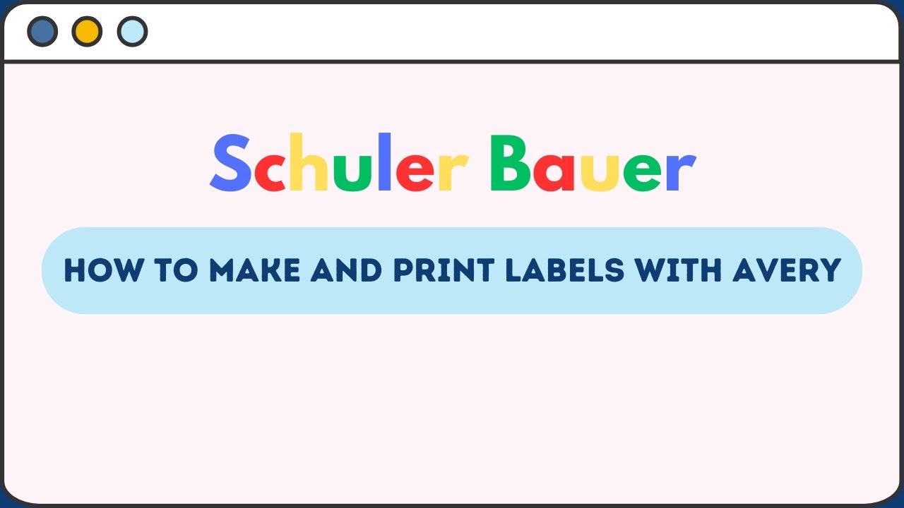 How to make labels and print with Avery (See description for chapters ...