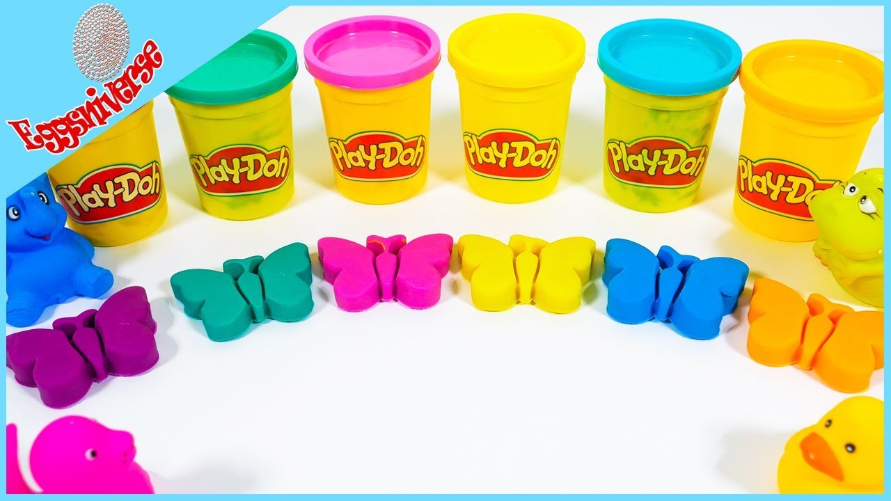 Learn the colors with Play Doh Butterlfy Forms #playdoh #learncolors # ...