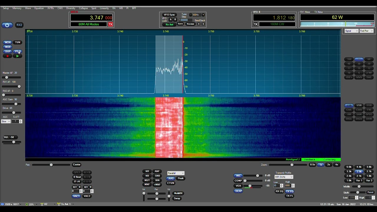 Pure signal voice test Apache Labs ANAN 100D and Thetis SDR - YouTube