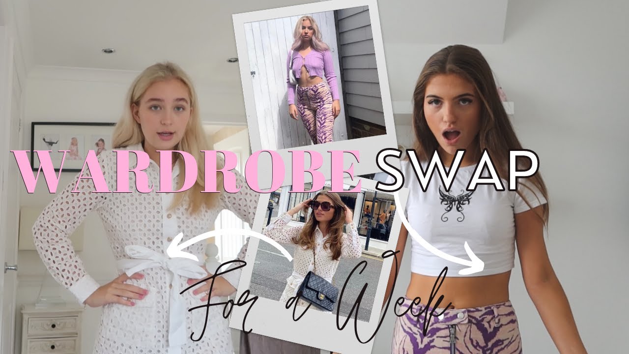 OPPOSITE BEST FRIENDS SWAP WARDROBES FOR A WEEK!!! OUTFIT SWAP - YouTube