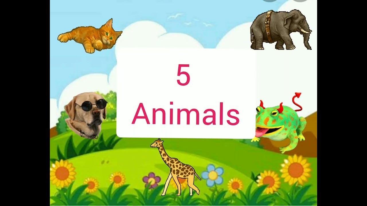 animals video#5animals#animal#kidslearningsong#nursery_rhymes#nursery# ...
