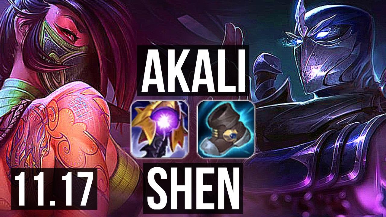 Akali Vs Shen Top 6 Solo Kills 700 Games 1 1m Mastery Kr