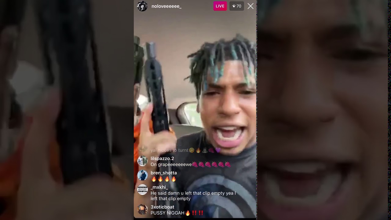 Nle Choppa showin new music on ig live and gettin lit with guns(6/28 ...