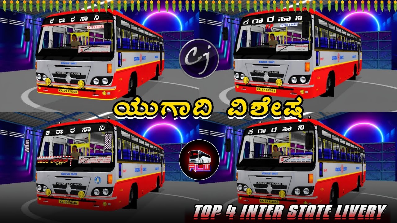 TOP 4 karnataka kms built KSRTC livery pack (PART 4). bussid . cj ...