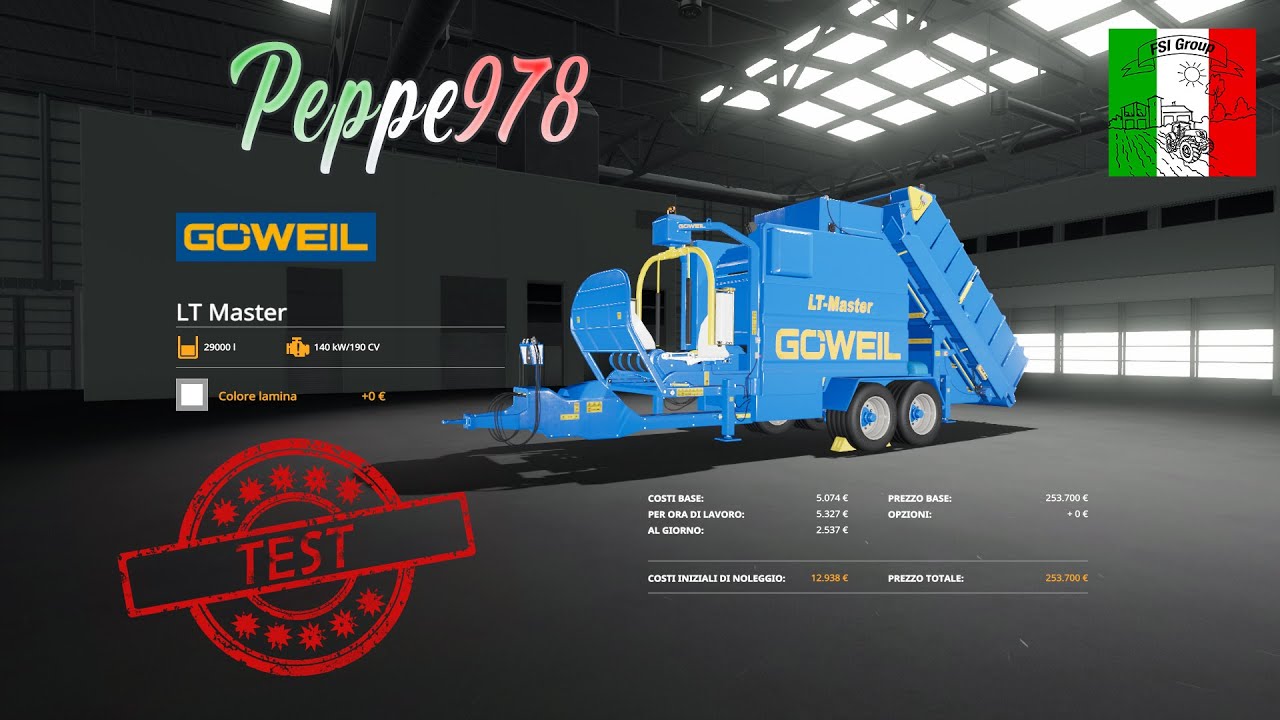 Peppe978 Test Game GOWEIL LT Master - DLC GRIMME - Farming Simulator 19 ...