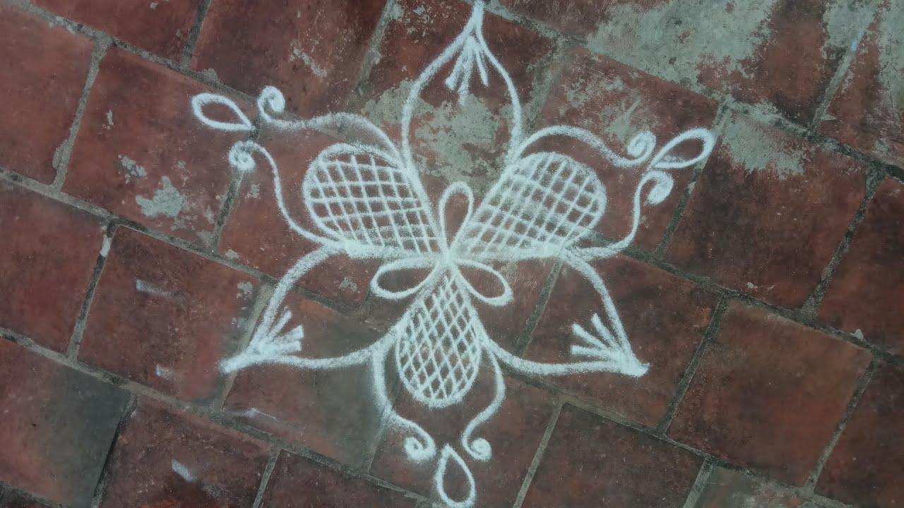 Cute and simple color poo kolam | cute kolam | simple kolam | color ...