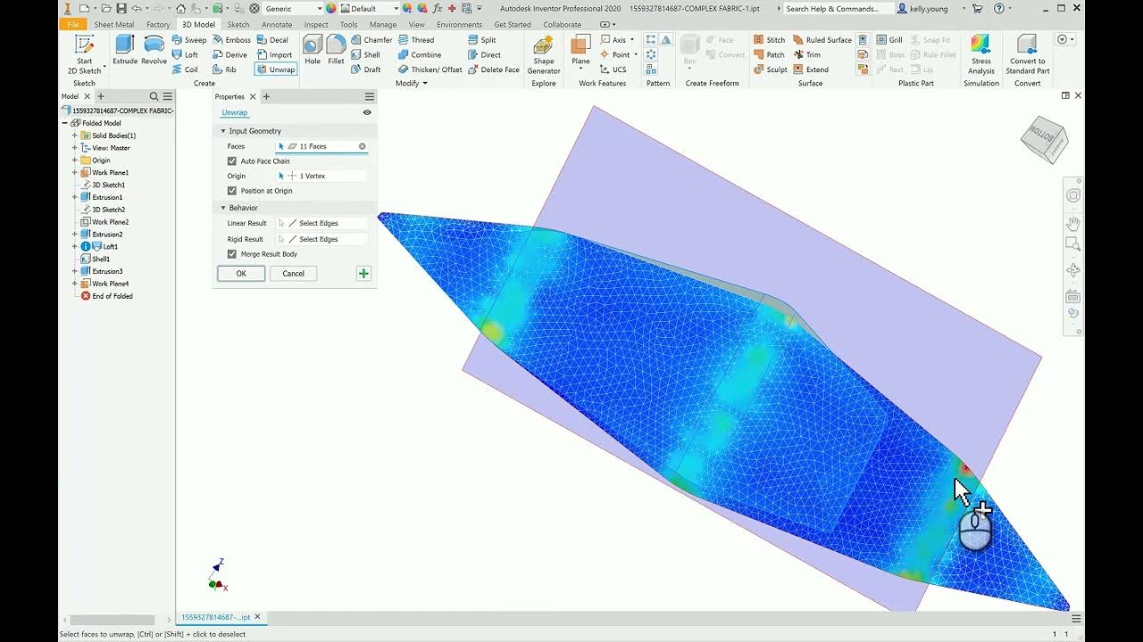 Inventor 2020 Creating Custom Flat Pattern With Unwrap - YouTube