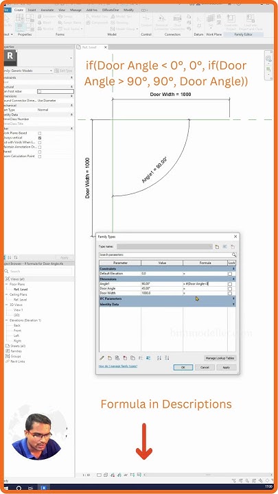 Revit - If Else Formula Door Swing - YouTube