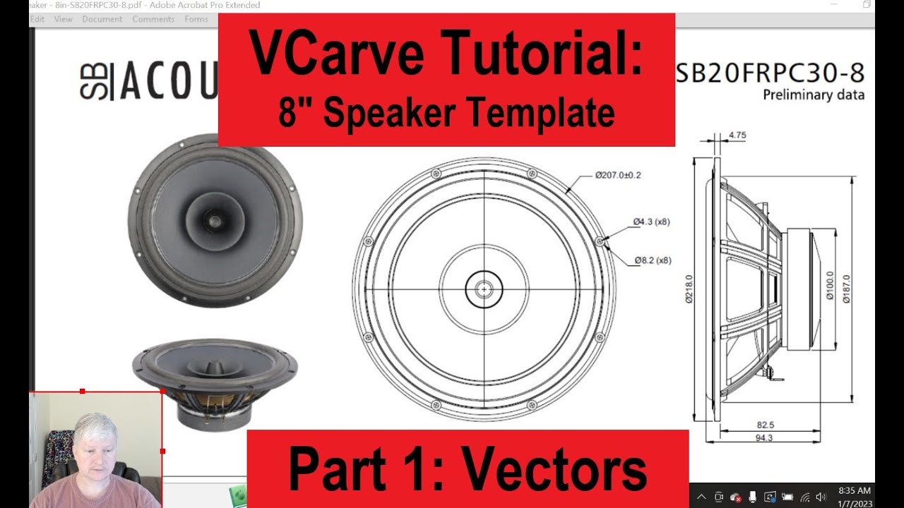 VCarve Pro - Speaker Template Part1: Vectors - YouTube