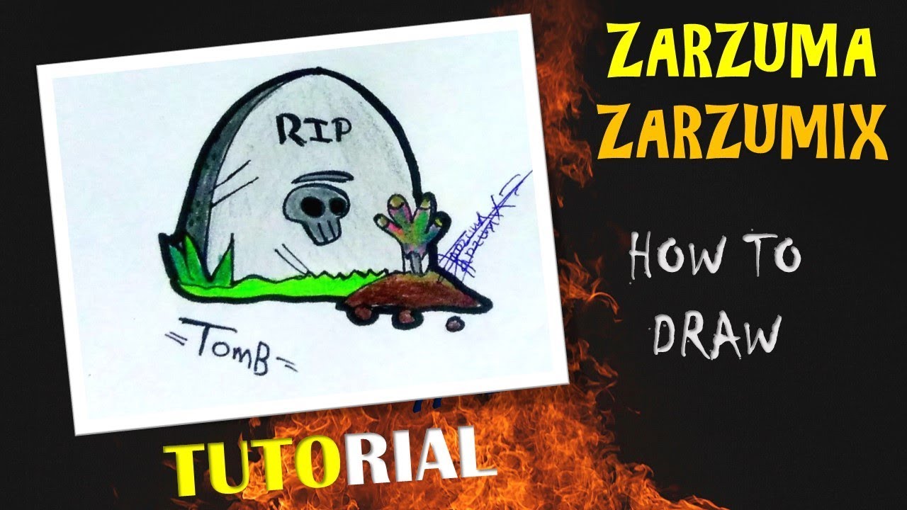 TUTORIAL COMO DIBUJAR UNA TUMBA FACIL Y RAPIDO #19 - YouTube