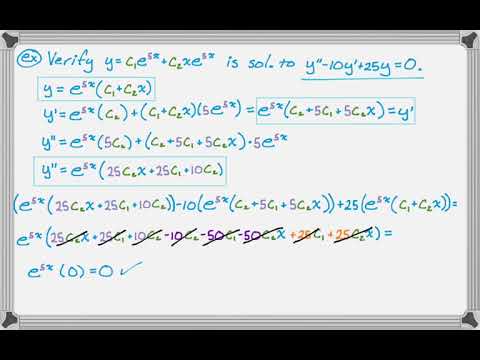 Solving 2nd Order Homogeneous Linear Differential Equations (Part 2 ...