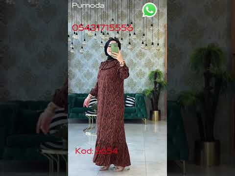 Pumoda Seda Zebra Desenli Tesettür Elbise #hijab #tesettürgiyim #keşfet #ferace #tesettürelbise