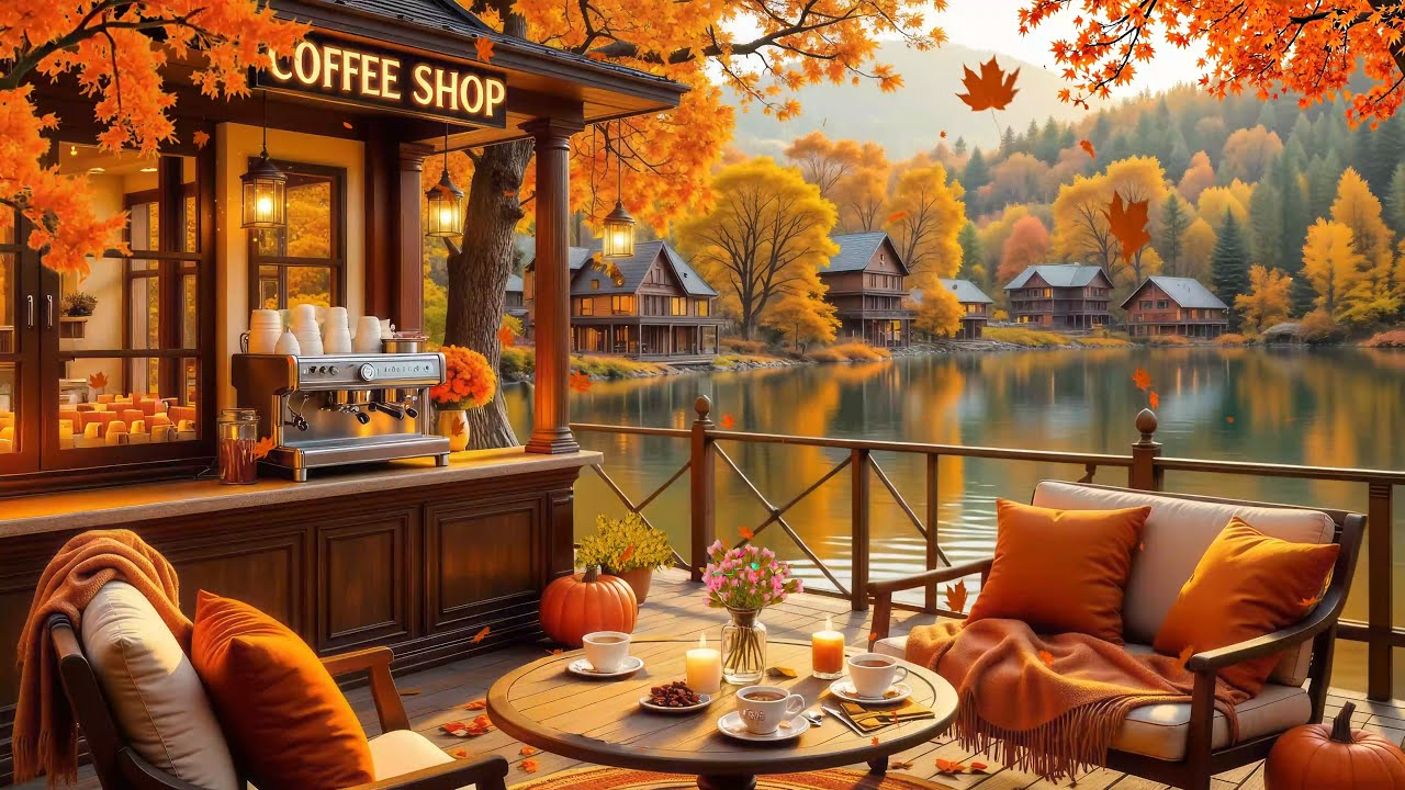 Peaceful September Morning at Cozy Fall Cafe Ambience 🍂 Relaxing Jazz ...