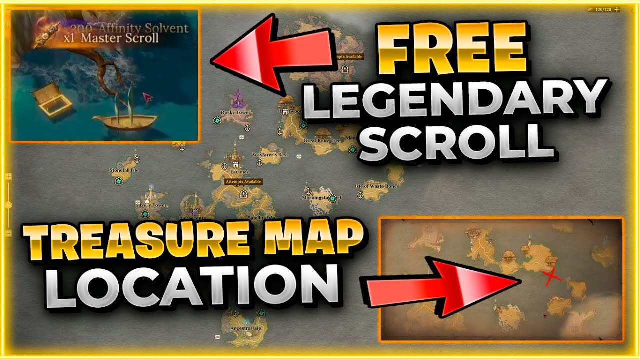 FREE LEGENDARY Scroll!! Treasure Map & Chests Locations Aethercairn ...