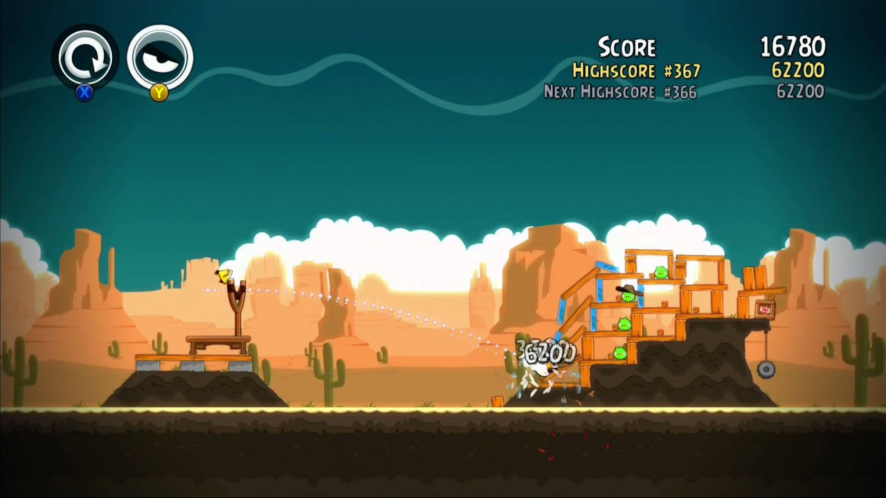 Angry birds Trilogy - 100% Mighty Eagle Score - Ham Em High Level 12-1 ...