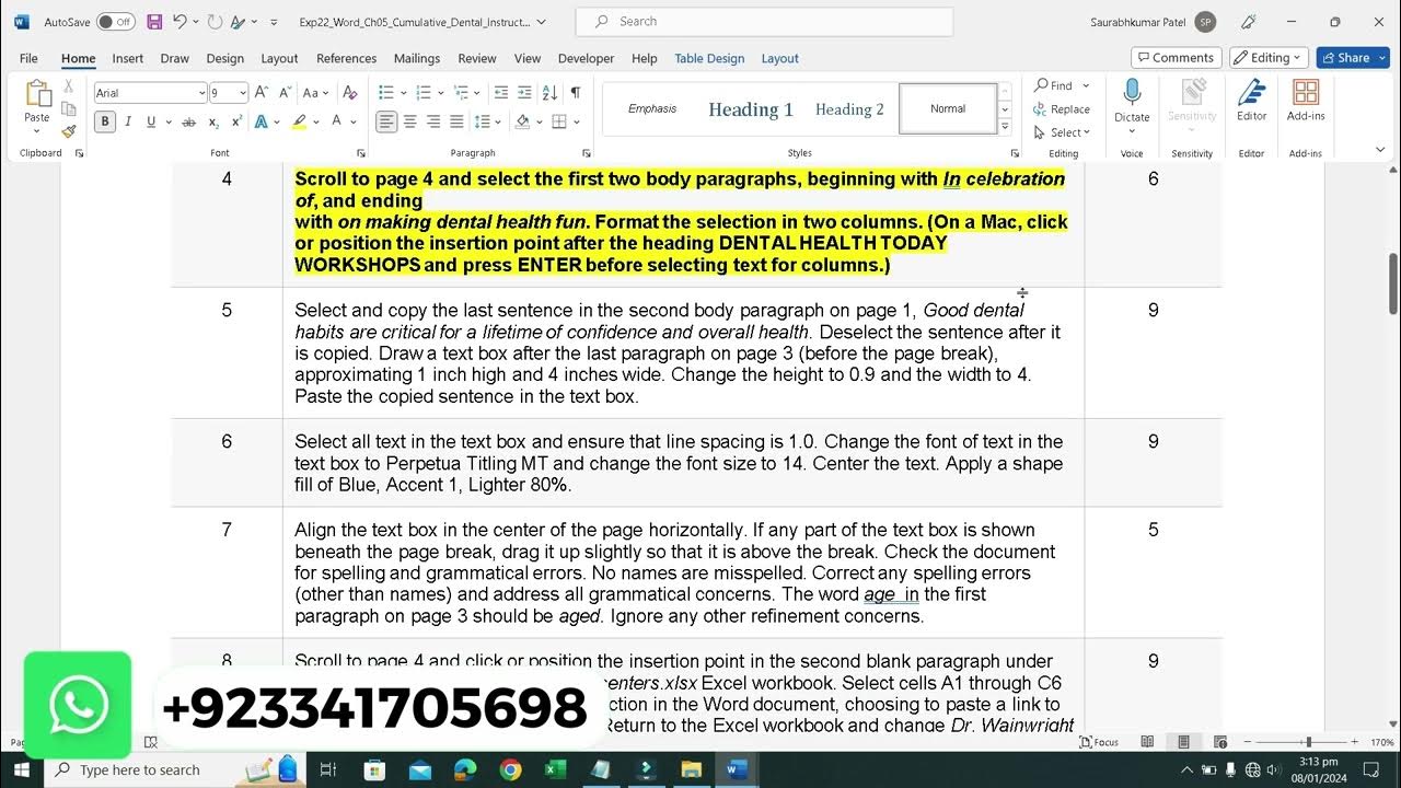 Exp22_Word_Ch05_Cumulative_Dental | Exp22 Word Ch05 Cumulative Dental | Word_Ch05_Cumulative ...