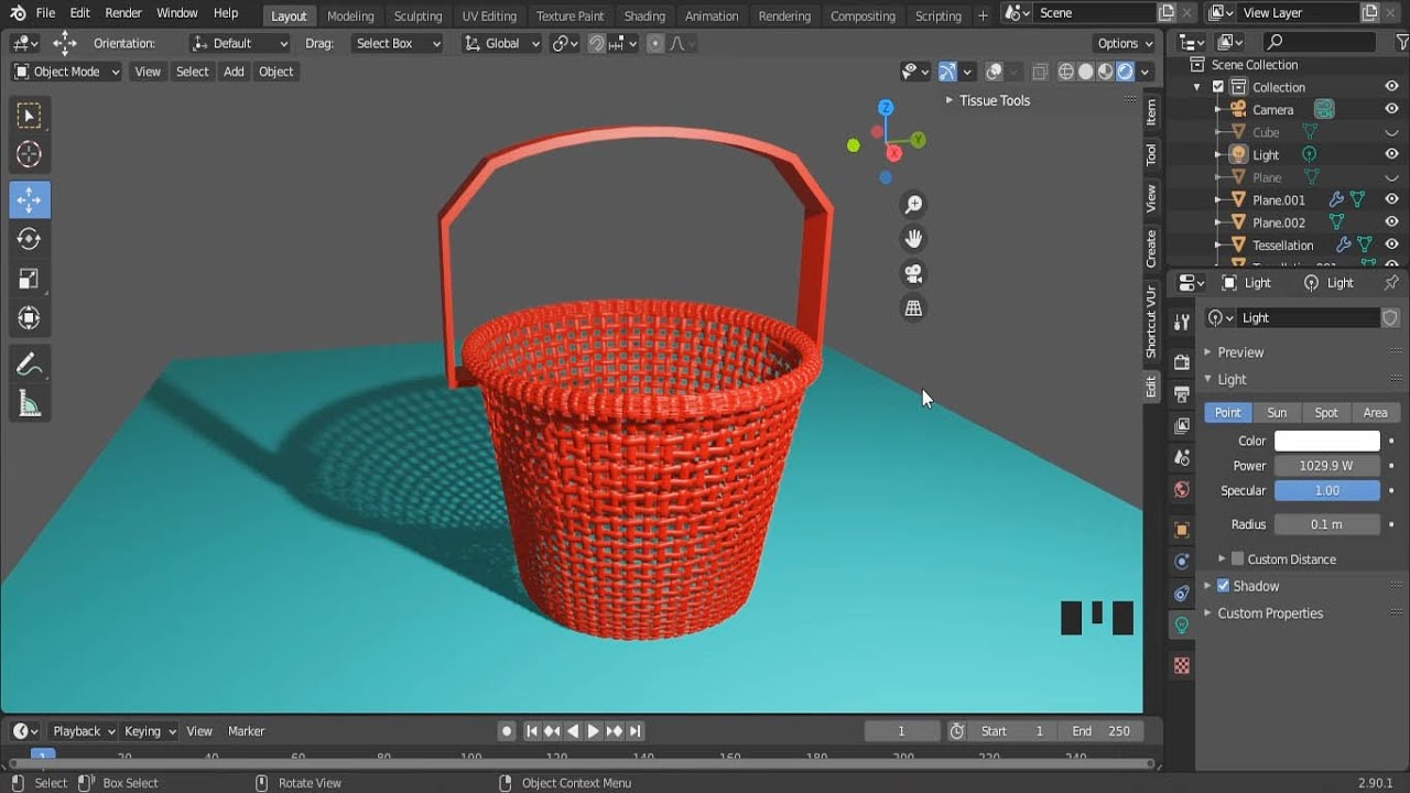 How to make Basket/Tokri in Blender | Blender | Blender tutorial 2.9 ...