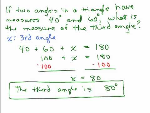 Triangle Angle Word Problem 1 - YouTube