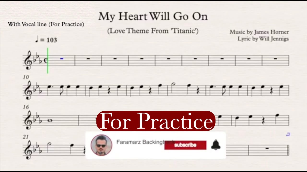 My Heart Will Go On - With Vocal line for Practice - YouTube