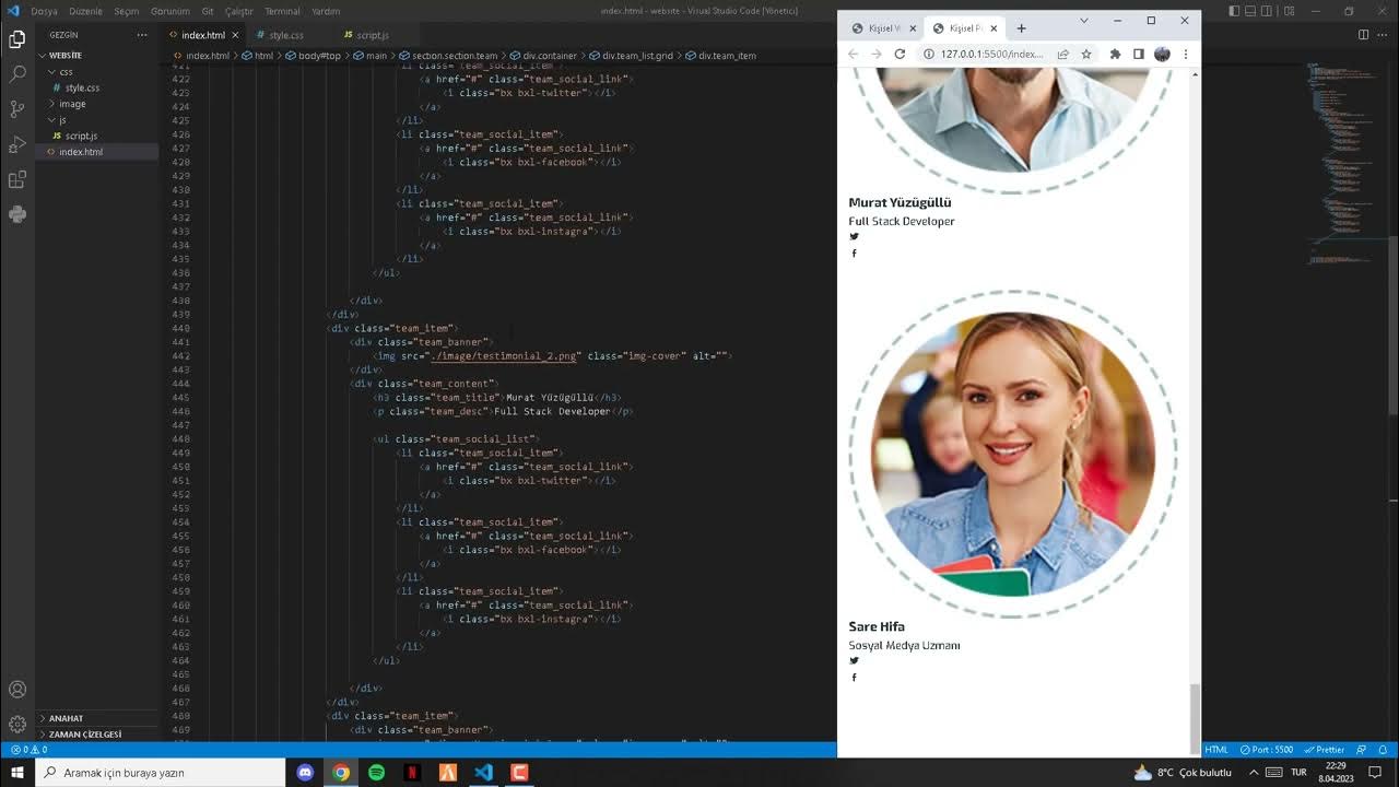 Html ve Css Kullanarak Responsive Kişisel Portfolio Web Sitesi Yapımı ...