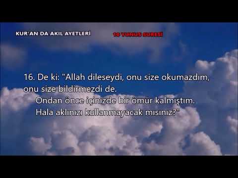 AKIL AYETLERİ, KURANDA GEÇEN AKIL AYETLERİ, SES VE MEAL MERHUM YAŞAR NURİ ÖZTÜRK