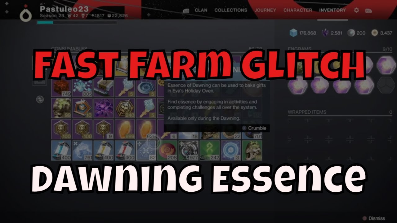 Insanely Fast Essence Of Dawning Farm Glitch + Seasonal Engrams Witch ...