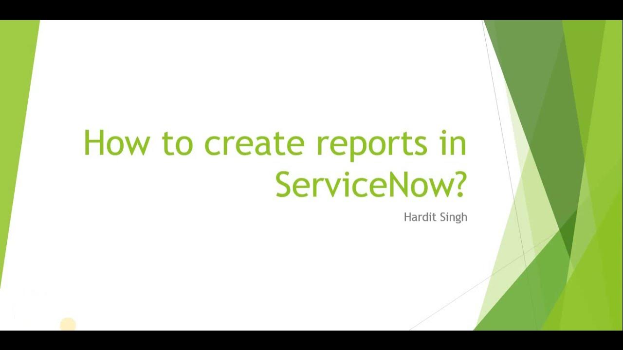 How to create Reports in ServiceNow - YouTube