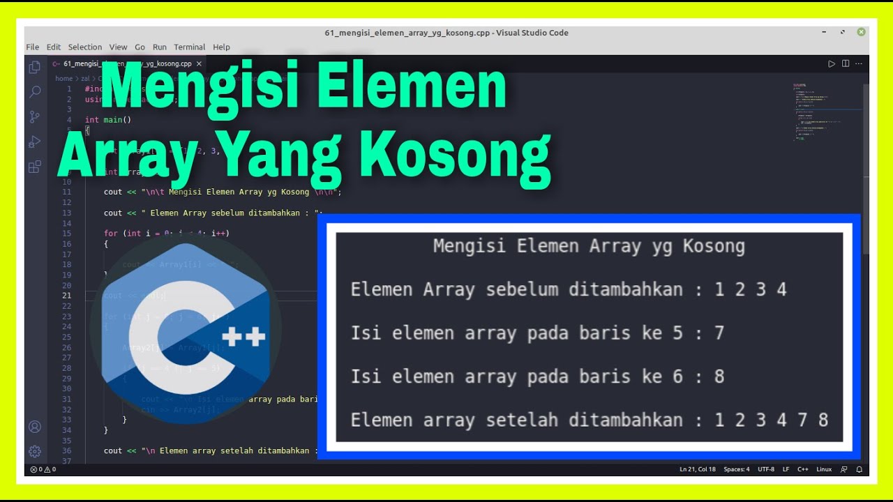 Mengisi Elemen Array yg Kosong | C++ - YouTube