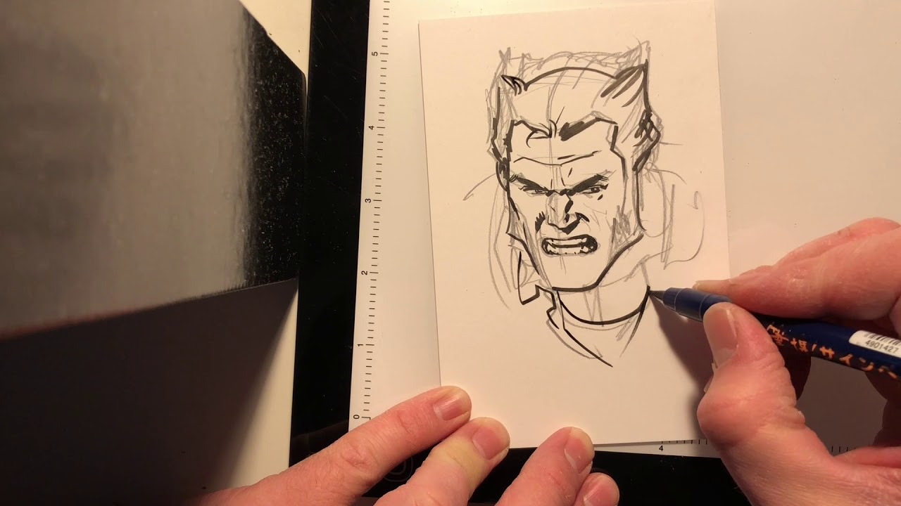 Chris Samnee draws Wolverine doodle - YouTube