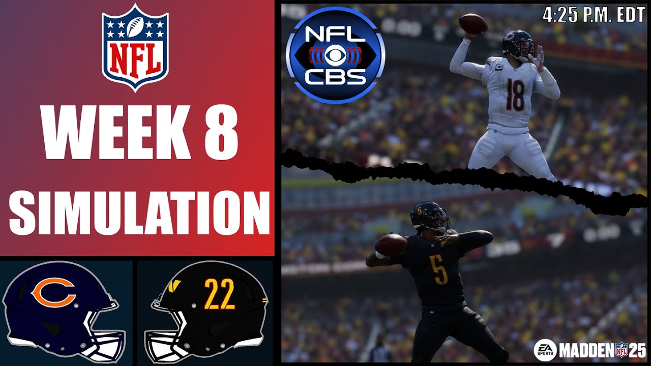 Bears vs. Commanders | Week 8 - Simulation | Madden 25 Simulation ...