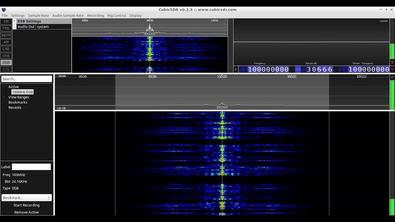 CubicSDR - DSB test on Linux - transmit-receive-demodulate - HD Voice ...