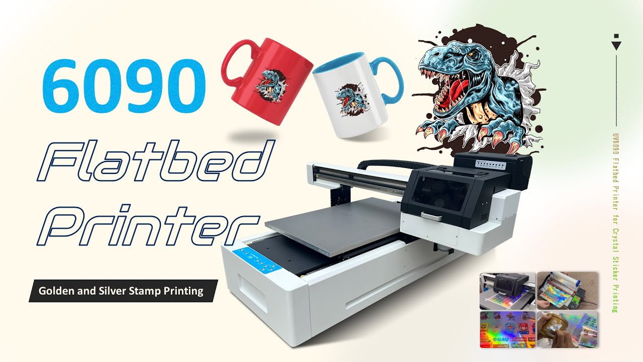 Print the Silver and Gold Stamp Sticker with the UV Printer - YouTube