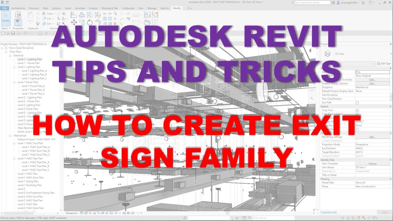 TIPS AND TRICKS: HOW TO CREATE EXIT SIGN FAMILY - YouTube