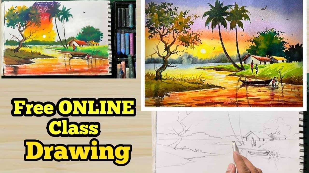 Free Online painting / drawing class | sketch/watercolour/oil pastel ...
