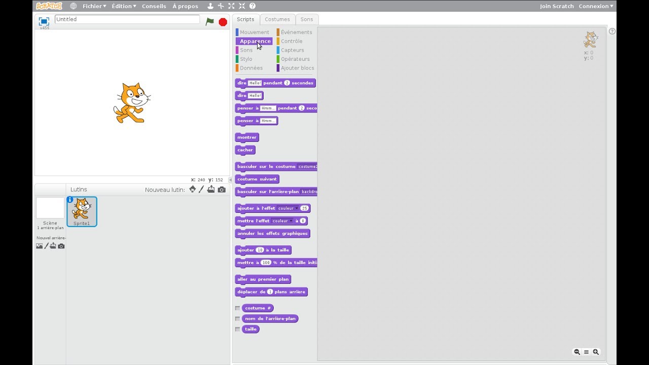 Scratch - Animation de marche d'un lutin - YouTube