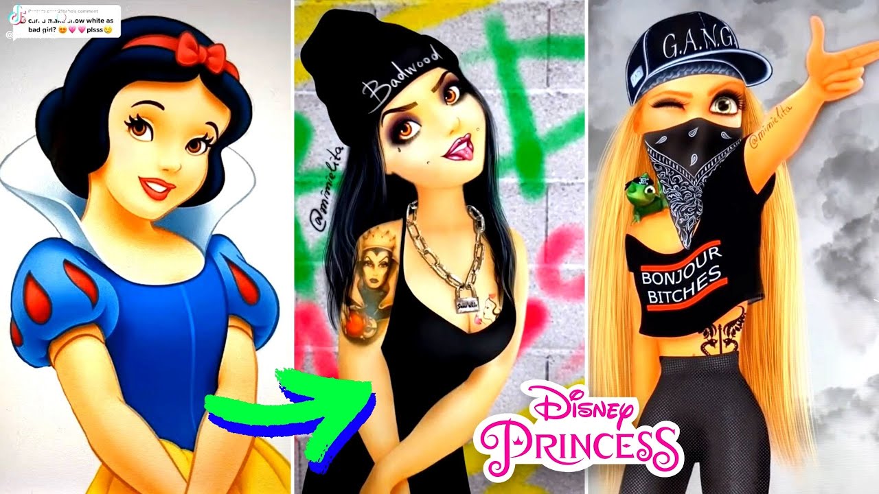 GLOW UPS DISNEY PRINCESSES TikTok Cartoon Art 👸 №44 - YouTube