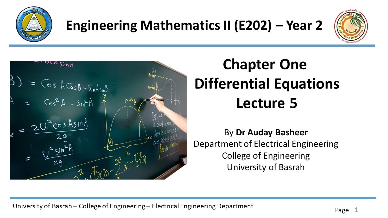 Chapter 1 Differential Equations Lecture 5 - YouTube